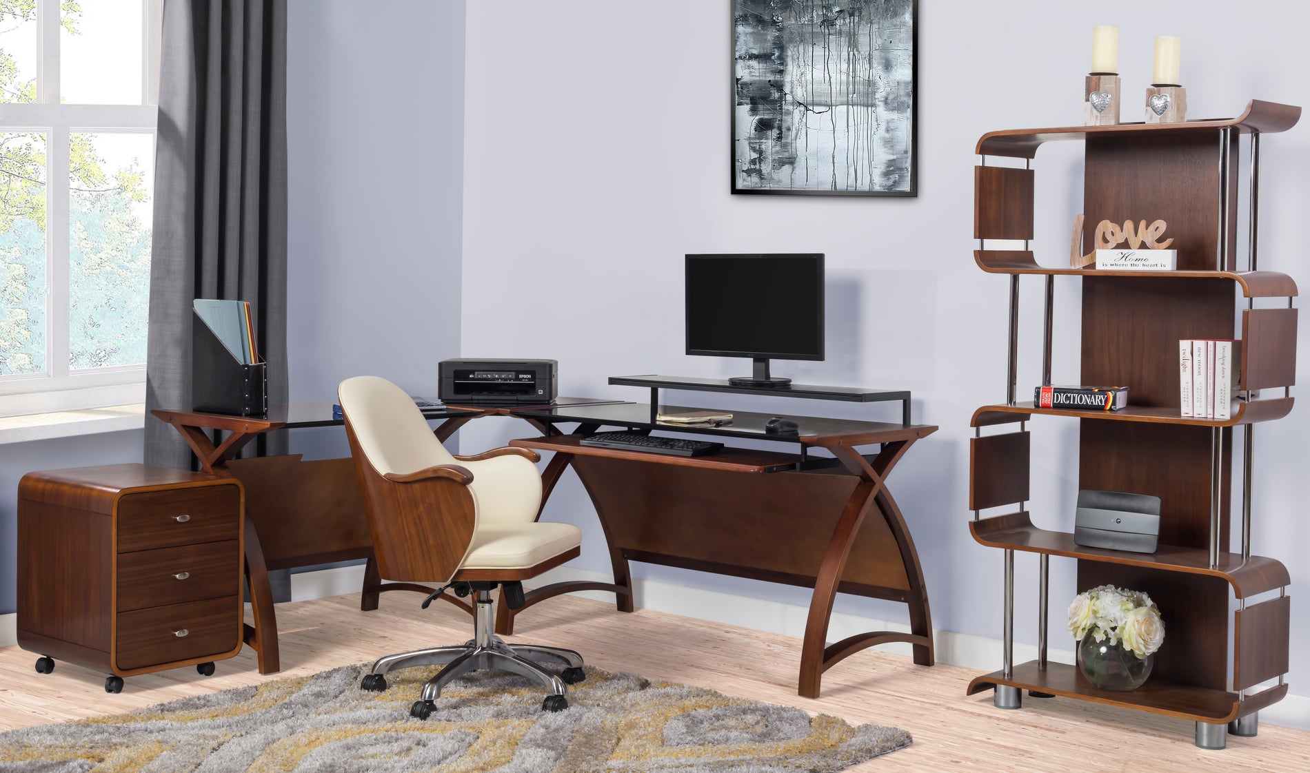 PC201 Helsinki 1300 Desk Walnut - Jual Furnishings
